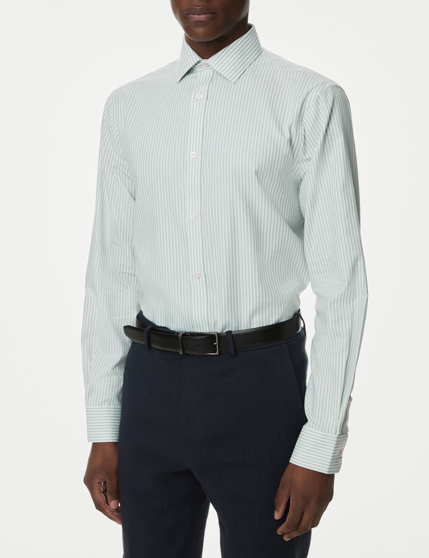 Regular Fit Non Iron Pure Cotton Striped Shirt